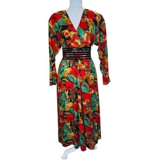Vintage | Dresses | Vintage Howard Wolf Floral Maxi Long Sleeves Dress ...